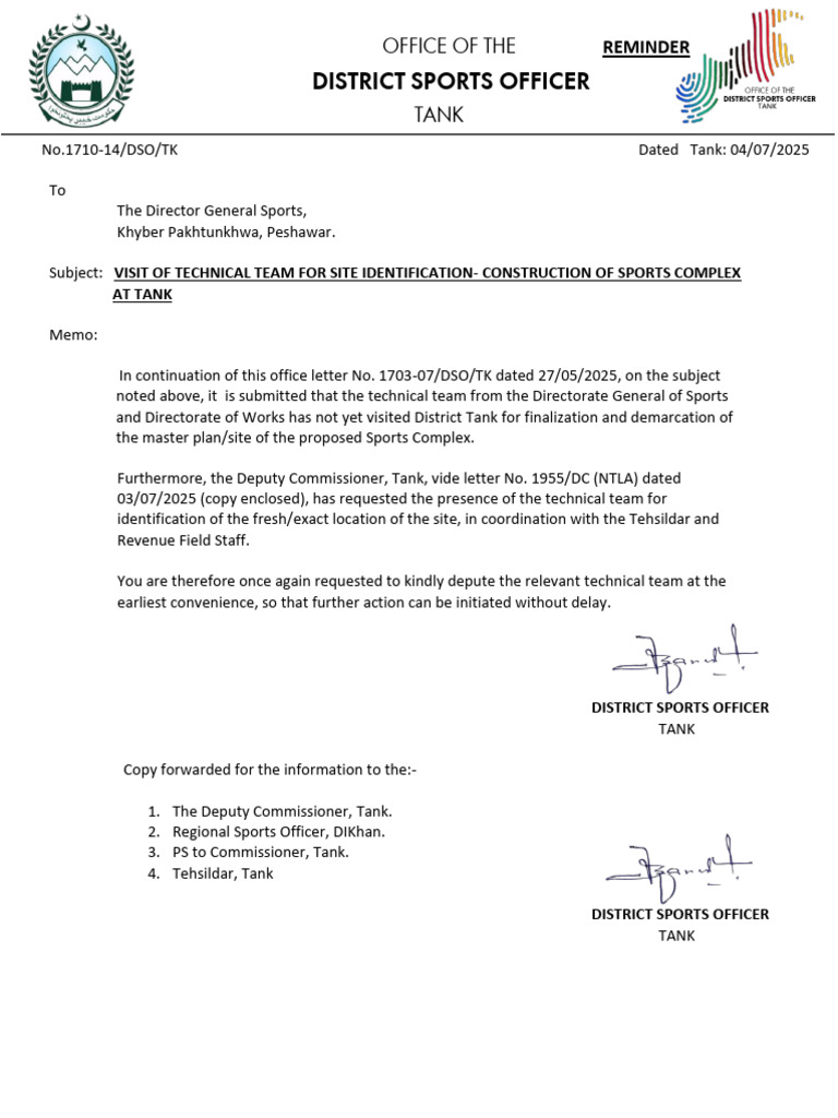 Land Letter Tank To DG | PDF