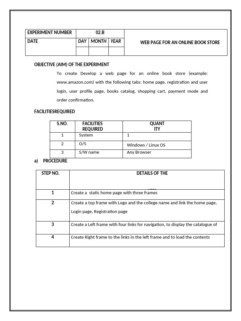Web Page For An Online Book Store | PDF | Html Element | Html