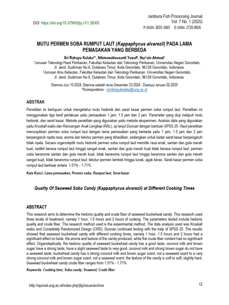 Permen Soba Rumput Laut | PDF