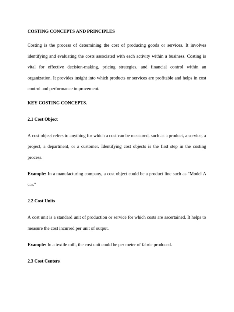 Lec 2 Costing Concepts and Principles | PDF | Cost | Economies