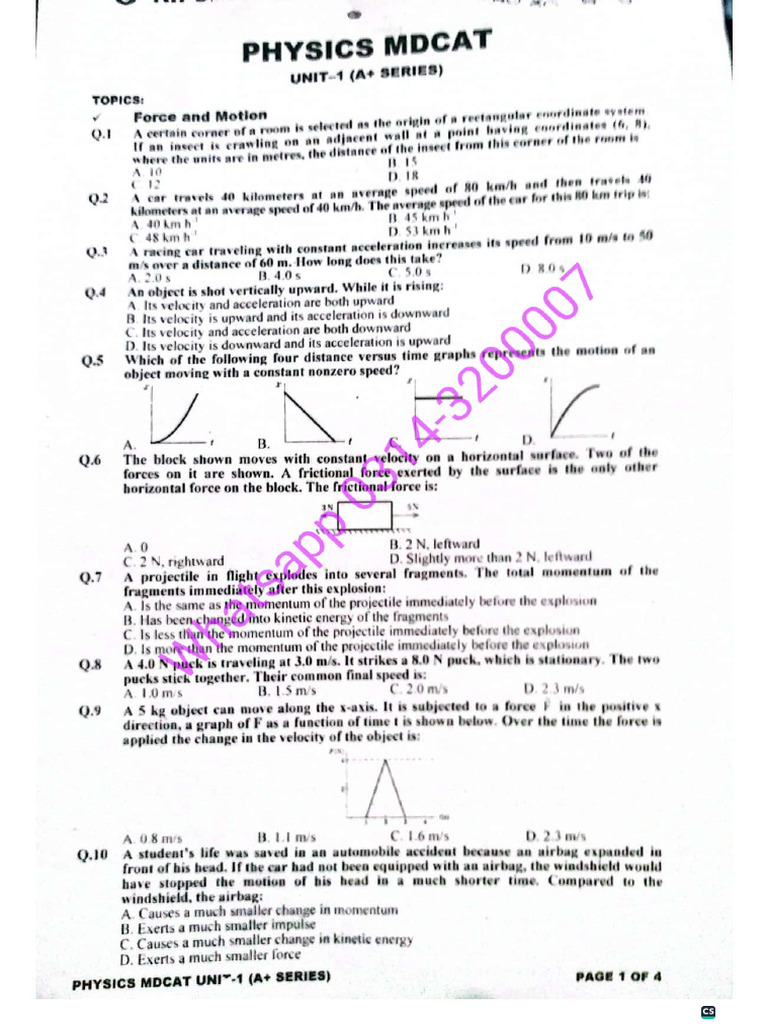 (A+) 2024 Phy 1 + Key | PDF