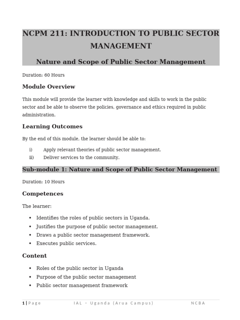 Introduction to Public Sector Management | PDF | State Owned Enterprise ...