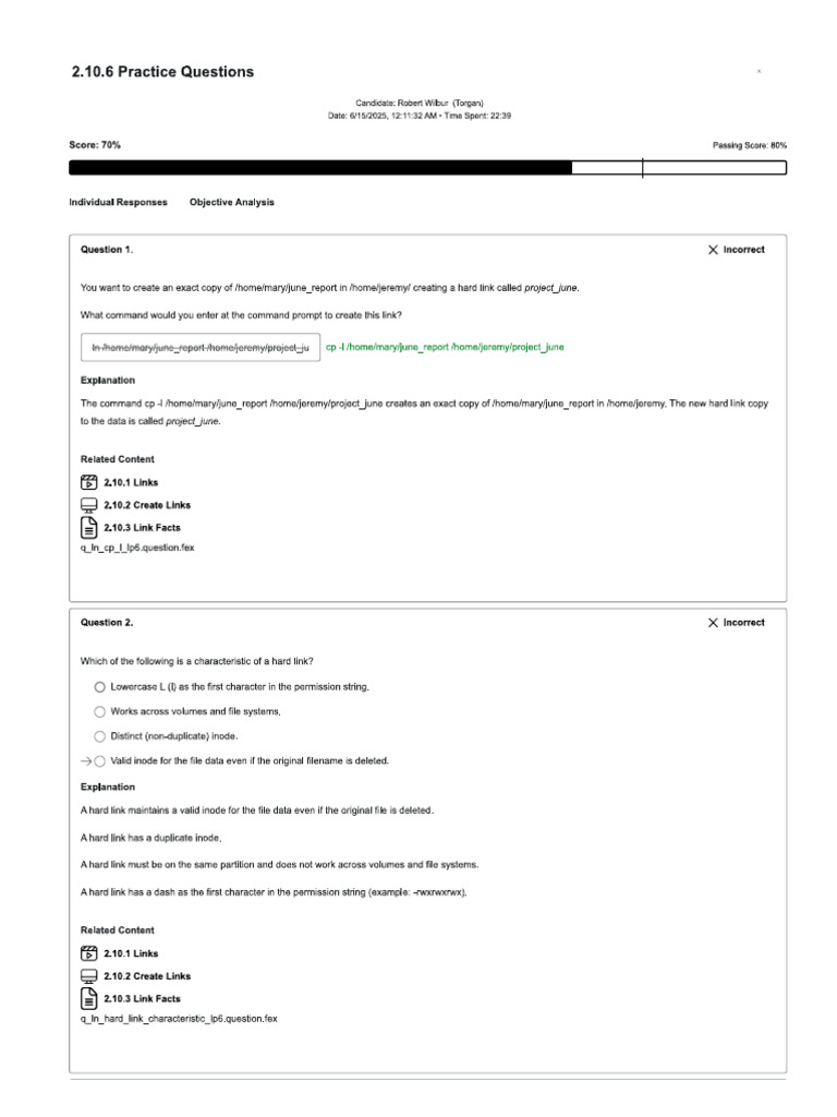 INT 2380 - Linux Admin 2025 2.10.6 Practice Questions | PDF