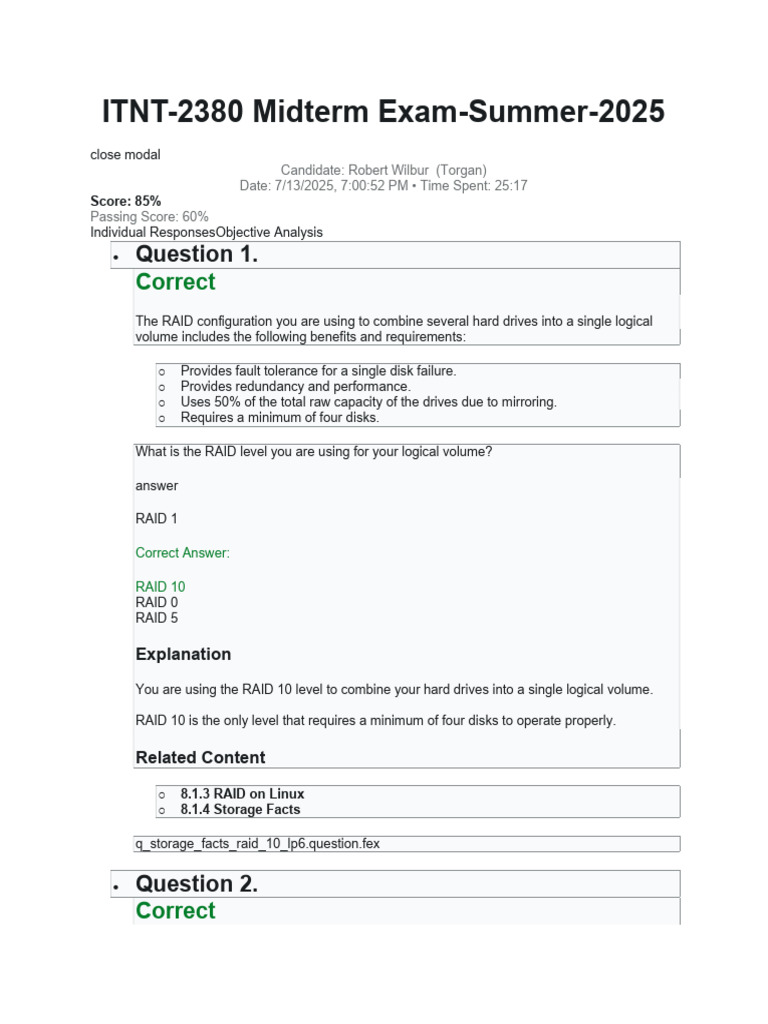 INT 2380 - Linux Admin 2025 Midterm | PDF | Virtualization | File System