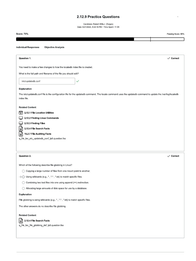 INT 2380 - Linux Admin 2025 2.12.9 Practice Questions | PDF