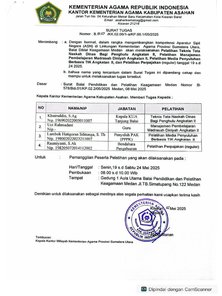 Surat Tugas Diklat | PDF
