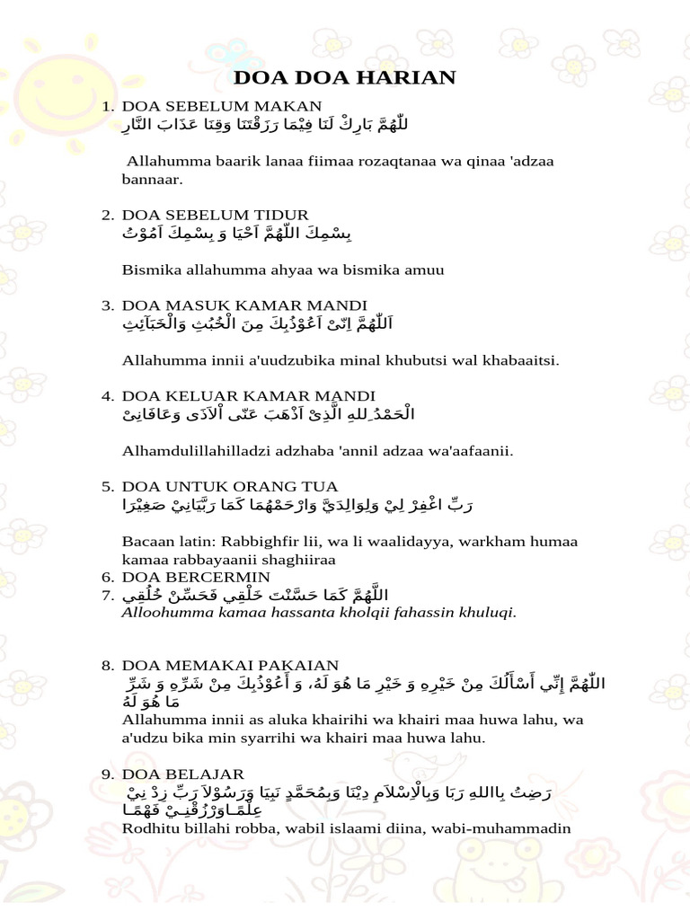 Doa Harian: Panduan Doa Sehari-hari | PDF