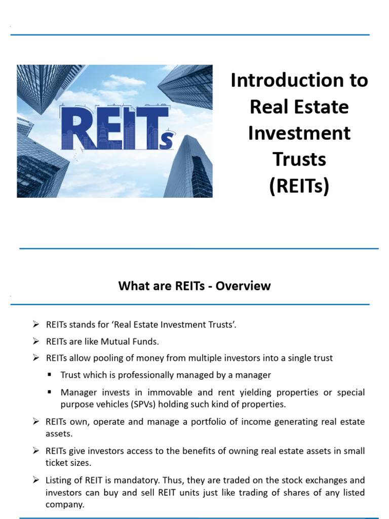Understanding Real Estate Investment Trusts | PDF | Real Estate ...
