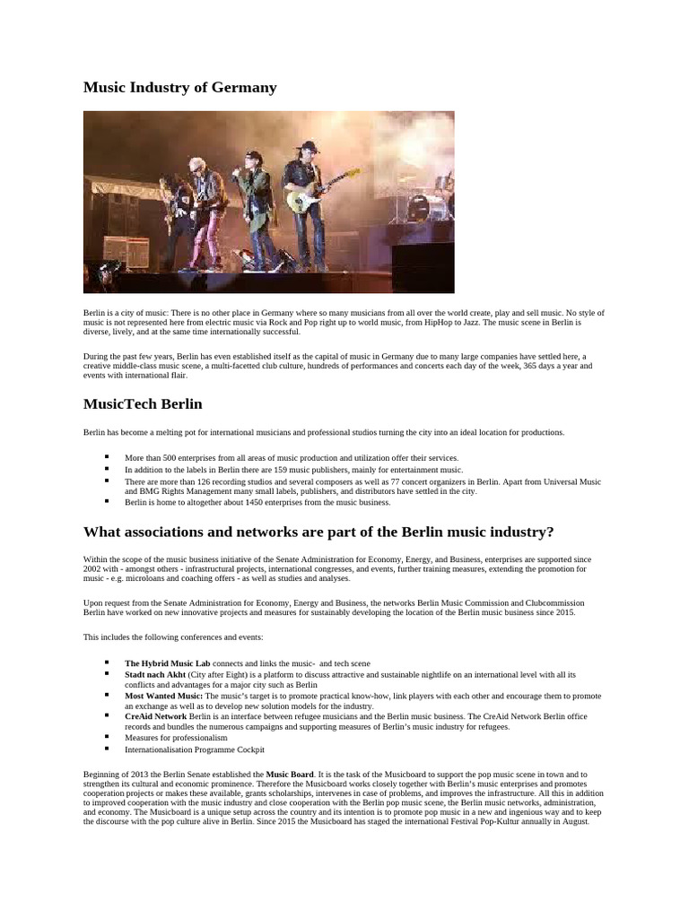 Berlin: Hub of the German Music Industry | PDF | Berlin | Musicology