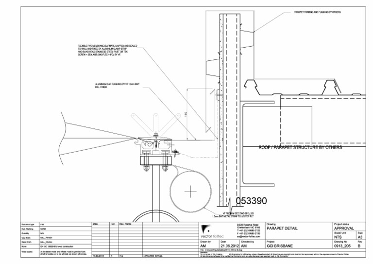 0913 - 205 B Parapet Detail Aluminum Cap Flashing | PDF