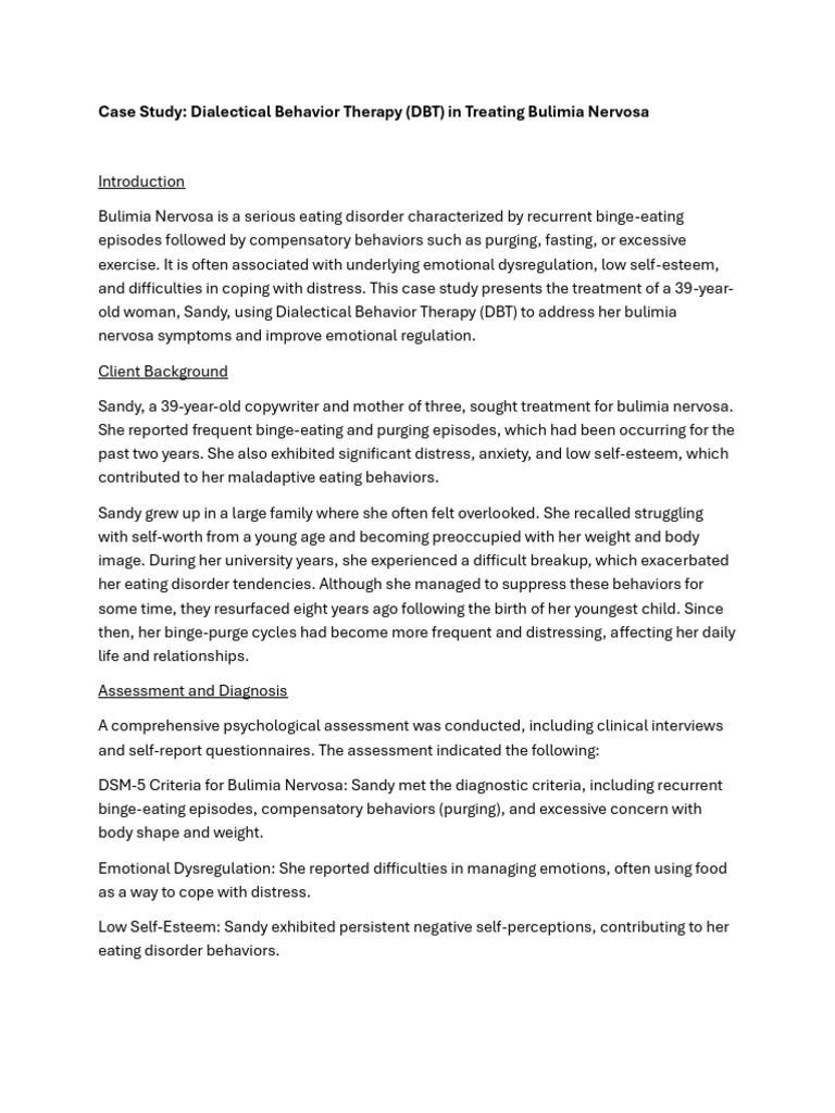 DBT Strategies for Bulimia Recovery | PDF | Dialectical Behavior ...