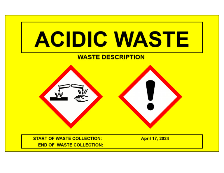 Acidic Waste Container Label | PDF