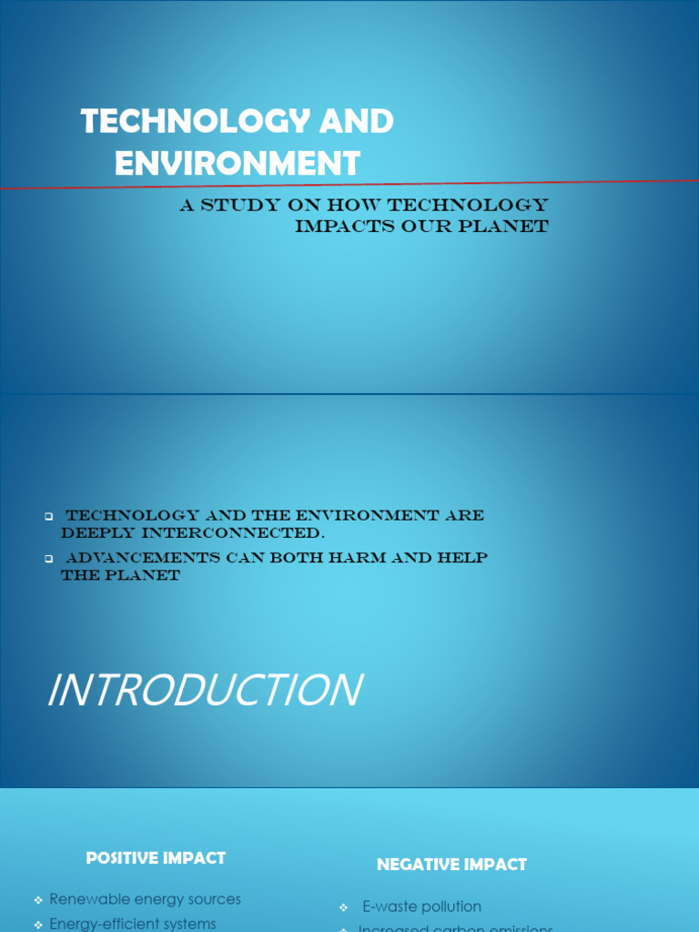 Technology's Impact on the Environment | PDF