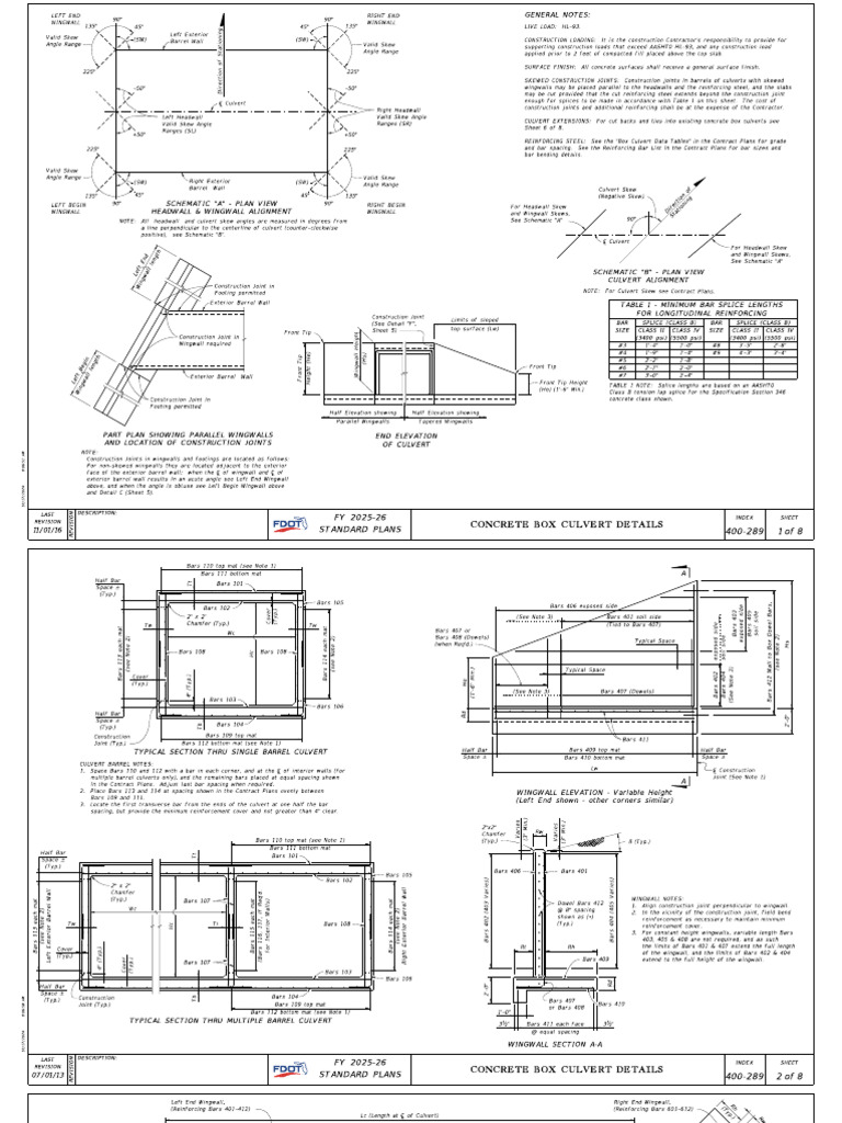 E N G N D: of Concrete Box Culvert Details 1 8 400-289 | PDF | Building Engineering | Structural ...