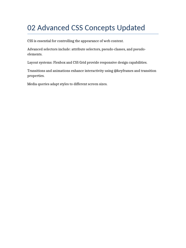 02 Advanced CSS Concepts Updated | PDF