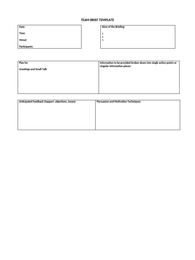 Team Breif Template | PDF