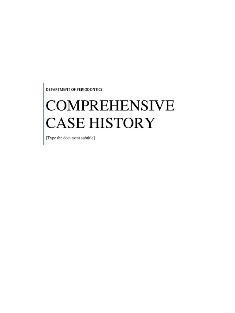 Comprehensive Periodontics Case History | PDF | Science & Mathematics