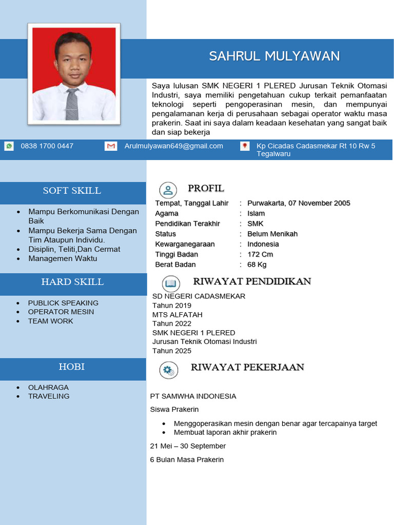 CV Sahrul M | PDF