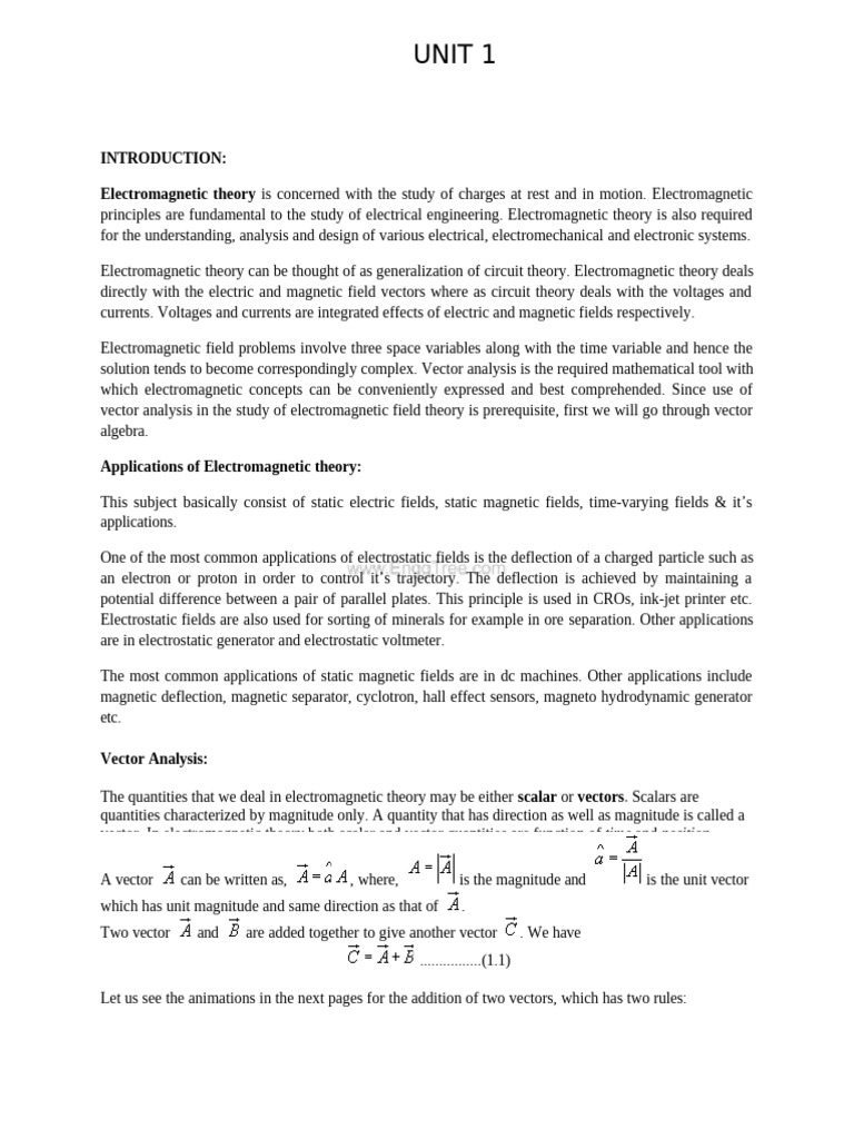 Electromagnetic Theory Overview | PDF | Coordinate System | Euclidean ...