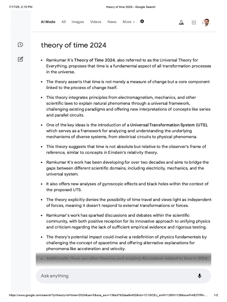 Time Theory and Its 2024 Implications | PDF | Time | Physics