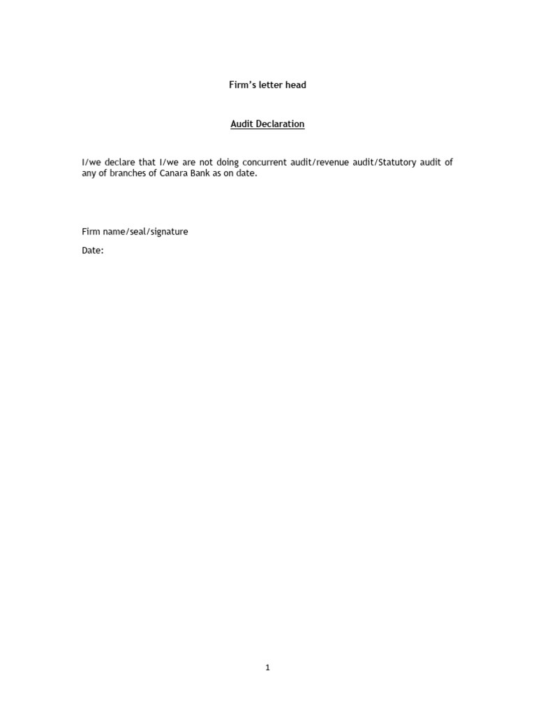 Audit Declaration Format11052023 | PDF