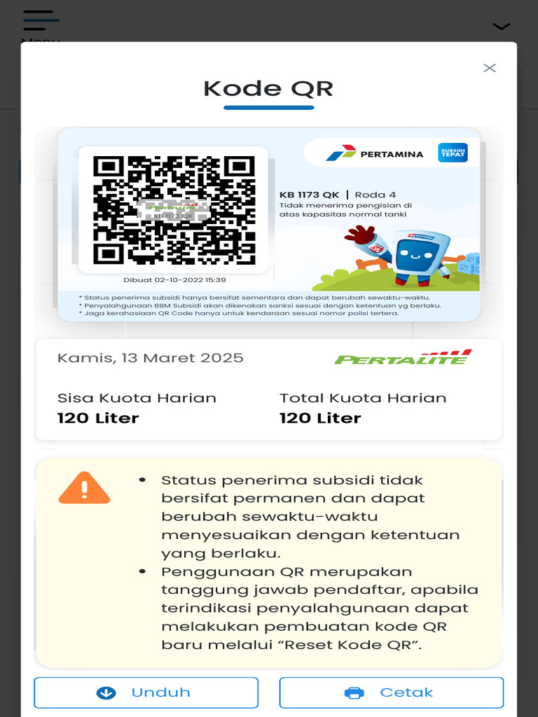 Unit Subsidi - Subsidi Tepat - MyPertamina | PDF