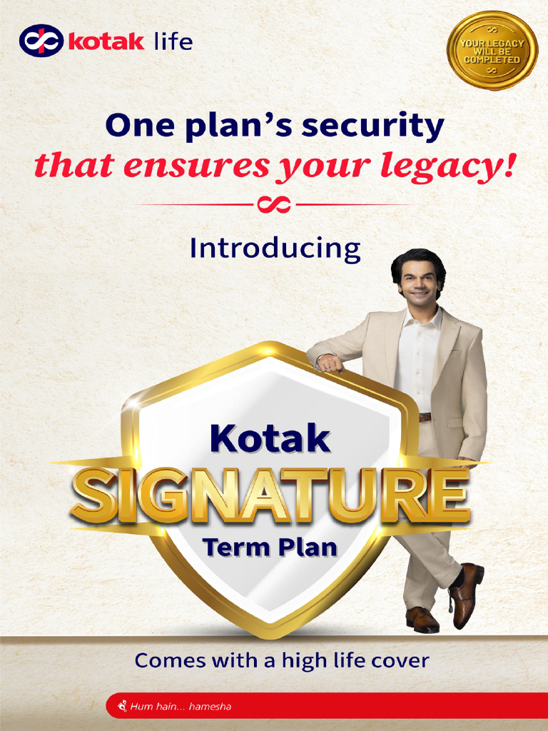 Kotak Signature Term Plan Brochure | PDF | Insurance | Life Insurance