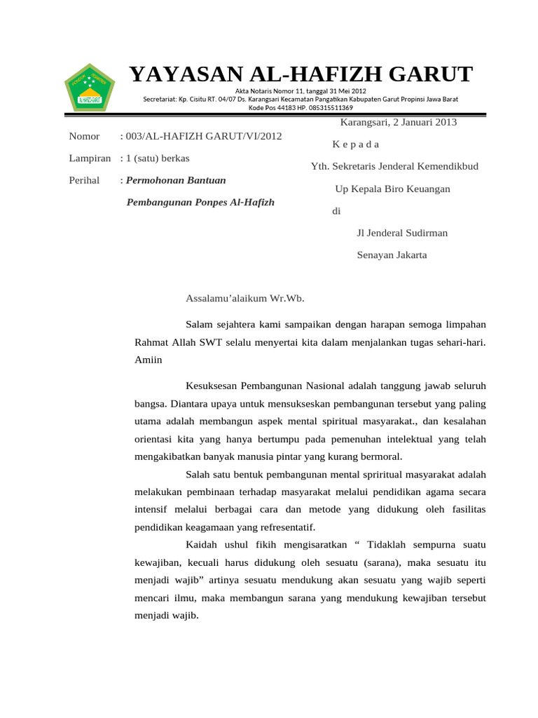 Proposal Pesantren | PDF