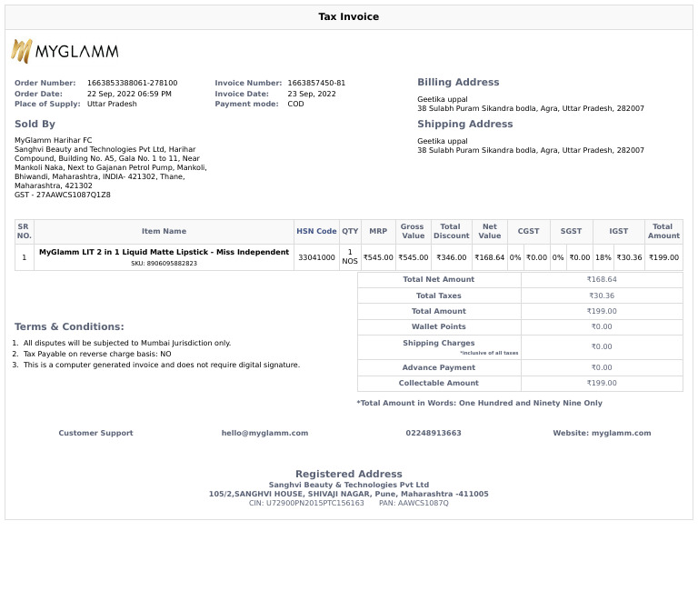 Billing Address: Tax Invoice | PDF | Taxation | Government Finances
