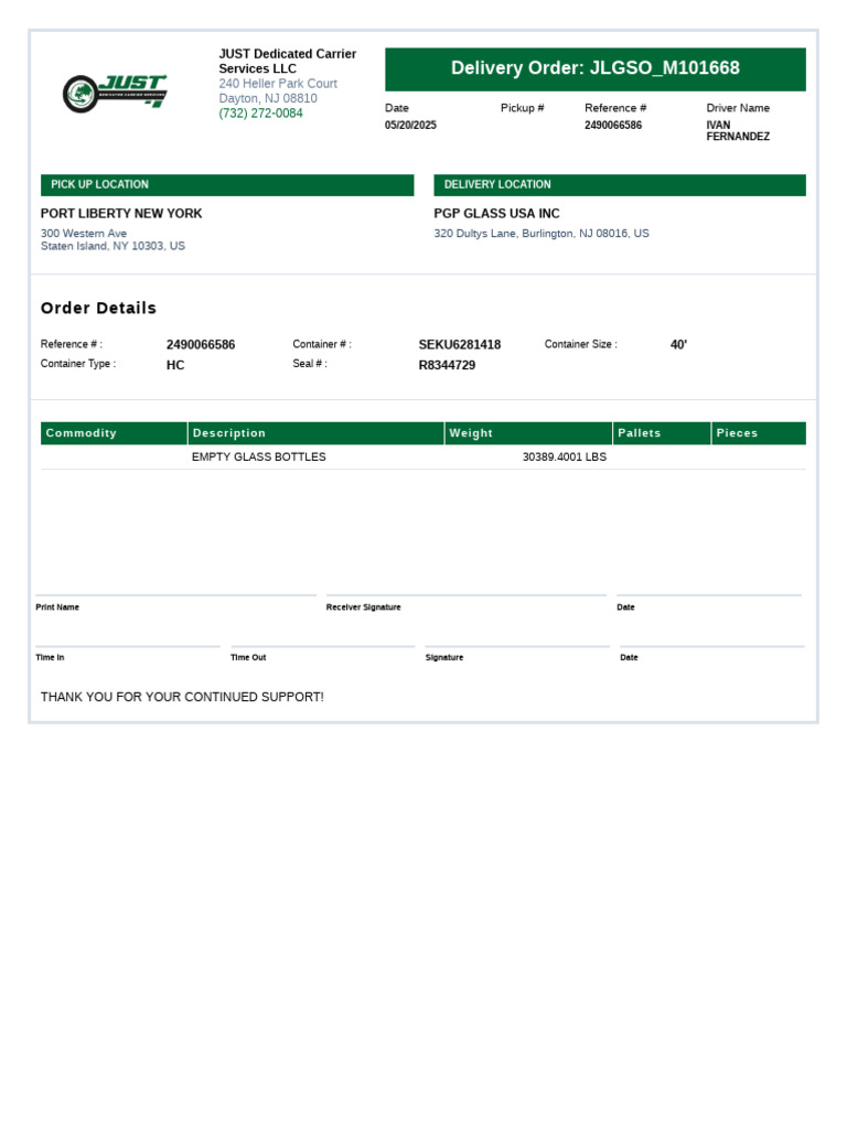 JLGSO M101668-Delivery Order | PDF