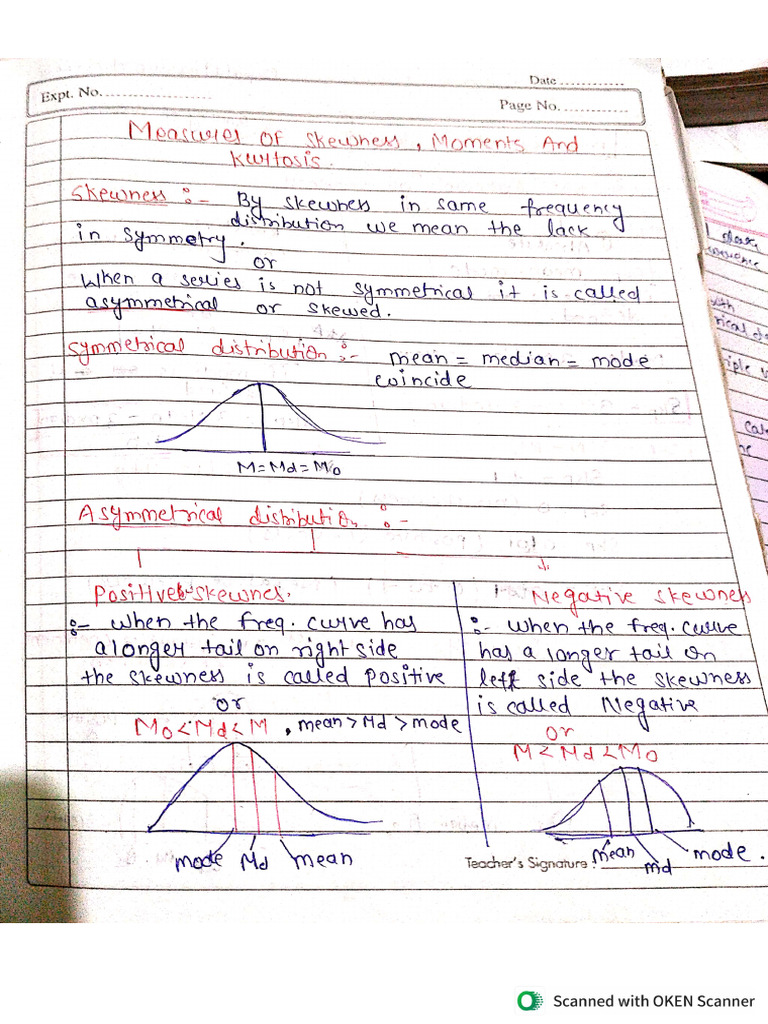 AIDS 302 UNIT 2 HWN Skewness, Moment, Kurtosis | PDF