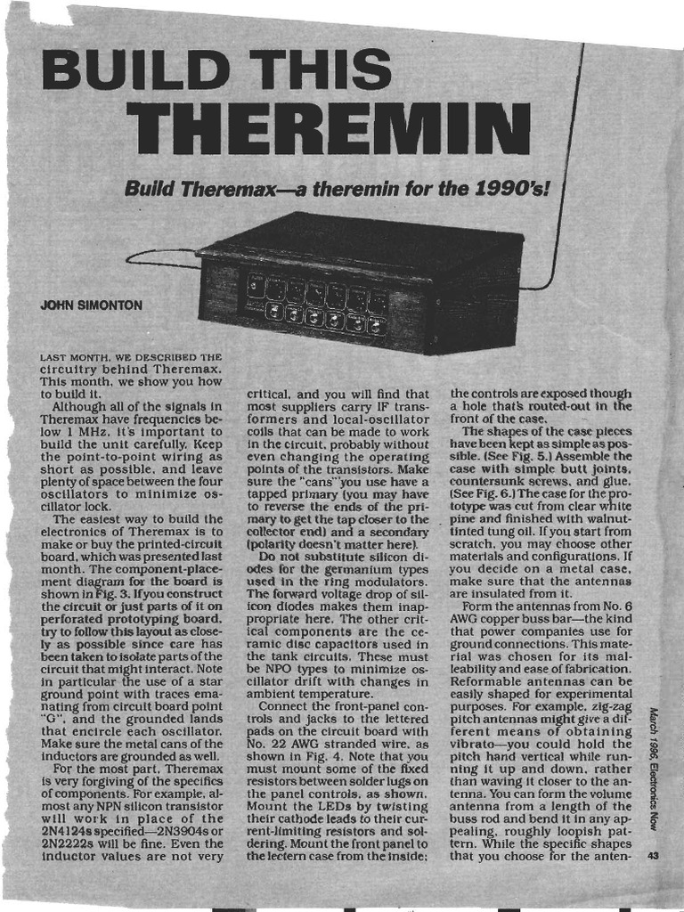 Build This Theremin | PDF