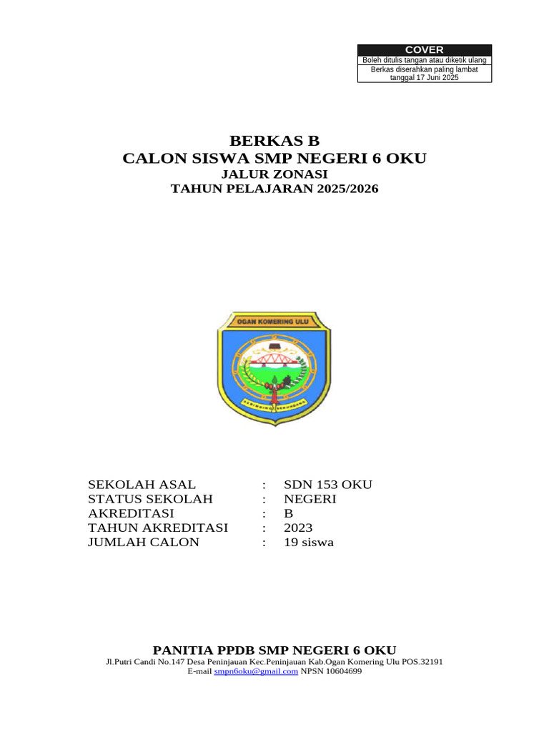 Form PPDB - Zonasi 2024-2025 | PDF