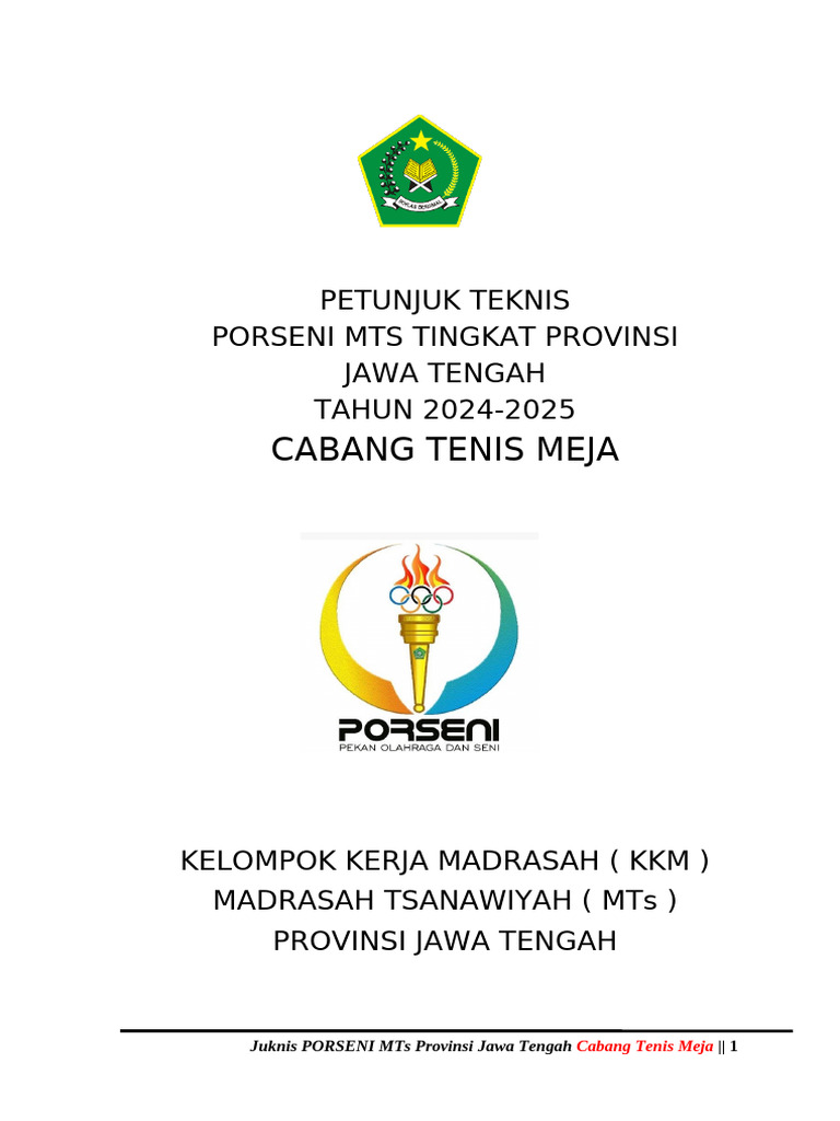 Juknis Tenis Meja Tk. Prop. Jateng (Fix) | PDF