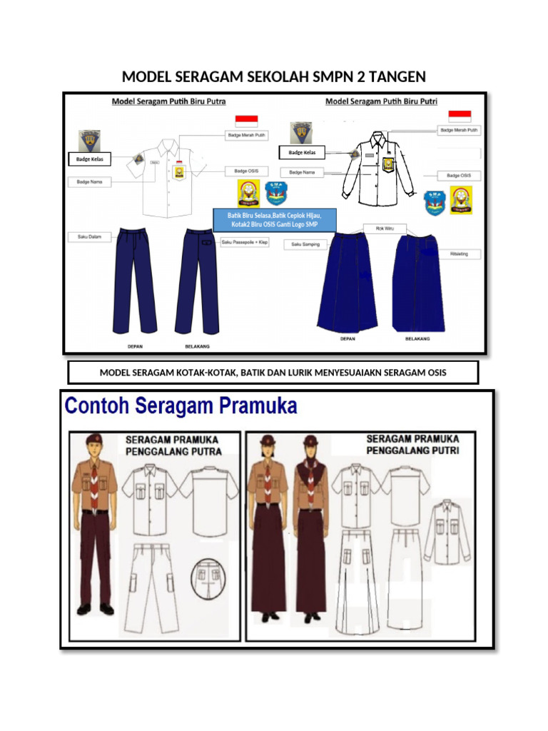 Model Seragam Sekolah SMPN 2 Tangen | PDF