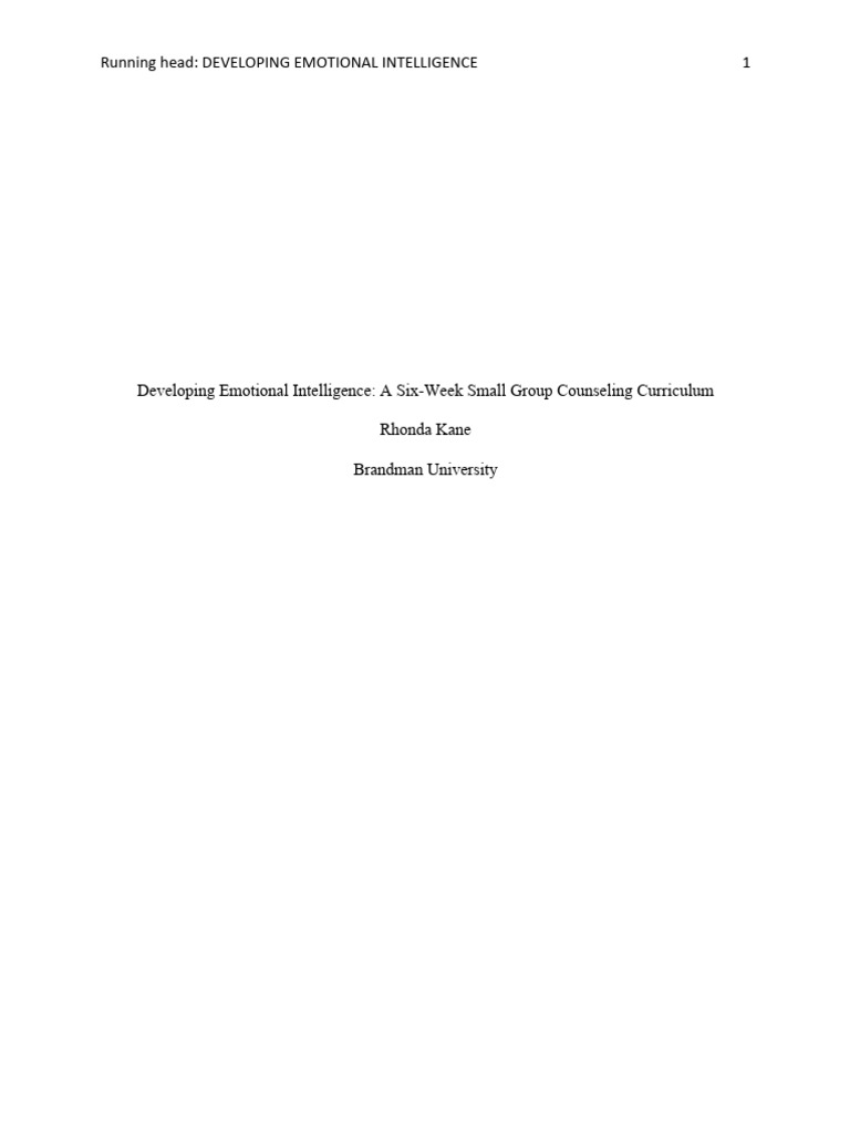 Six-Week Emotional Intelligence Curriculum | PDF | Empathy | Emotional ...