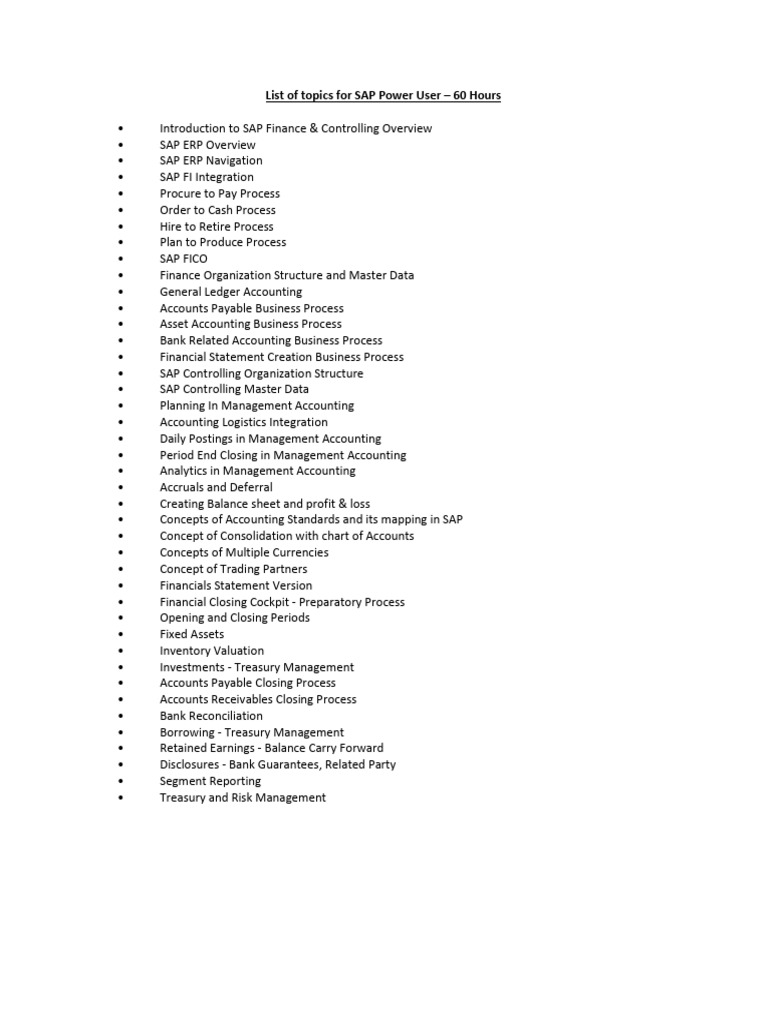 SAP Curriculum | PDF