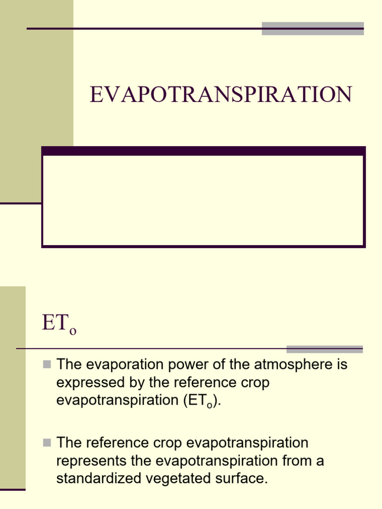 03b Evapotranspiration | PDF | Evapotranspiration | Earth Sciences