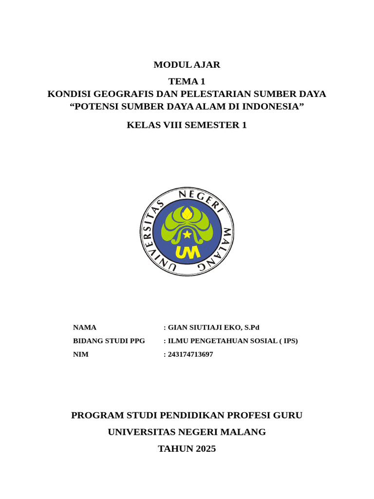 Modul Ajar Ips Gian S. Eko | PDF