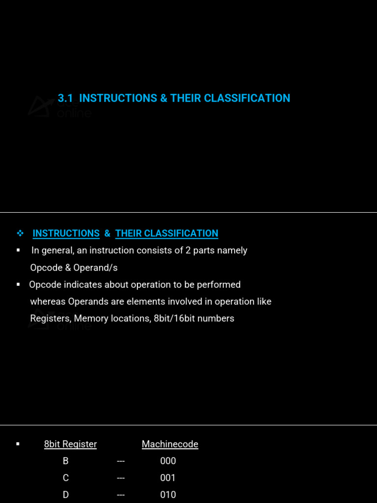 3.1 Instructions & Their Classification | PDF