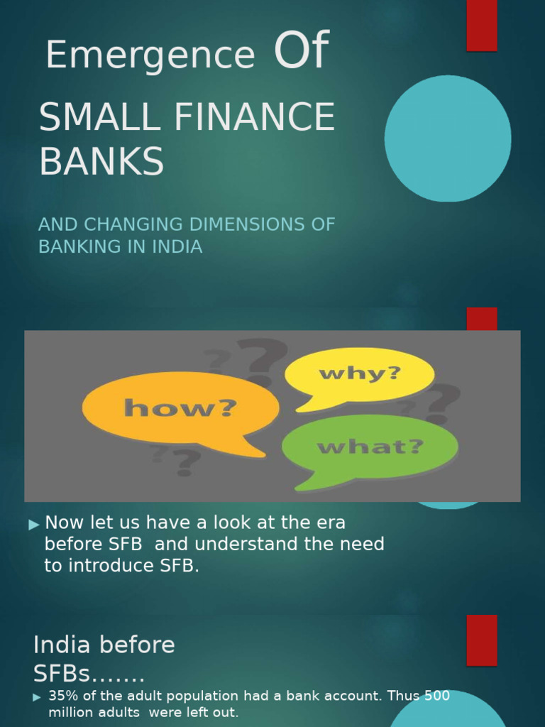 Small Finance Banks in India: Overview | PDF | Banking | Money