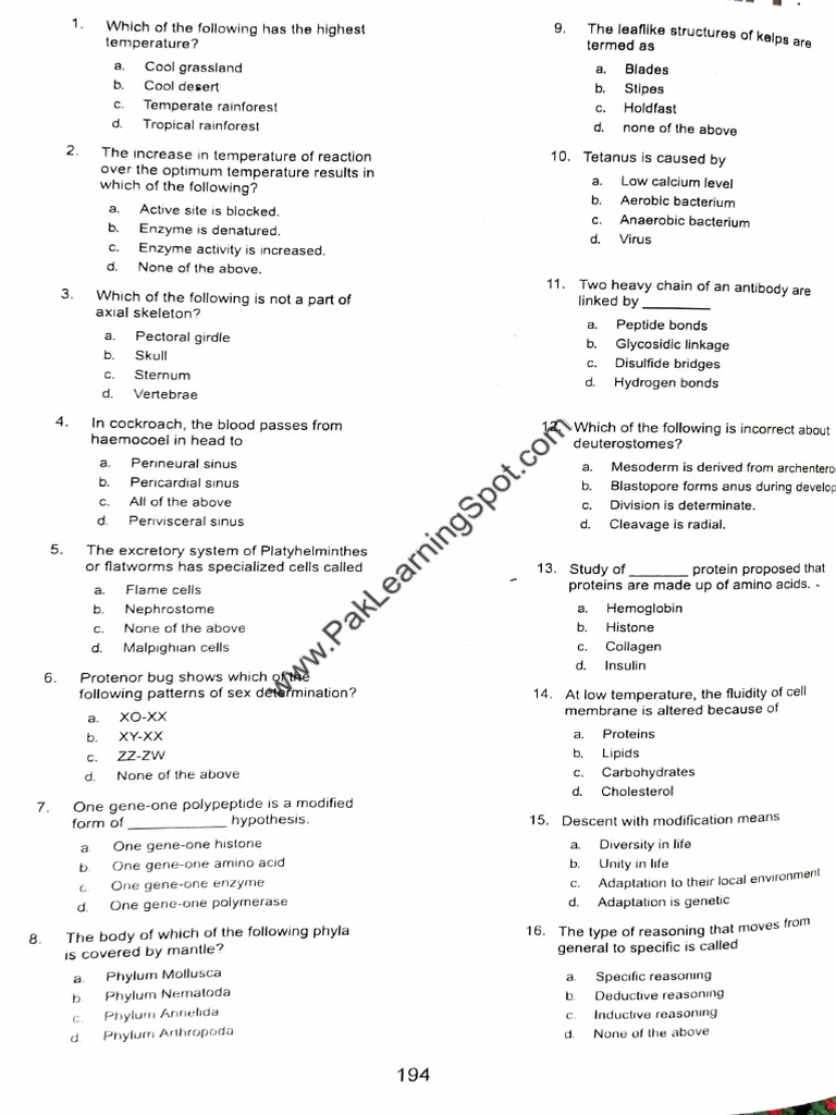 Army Medical College AMC Past Papers PLS | PDF