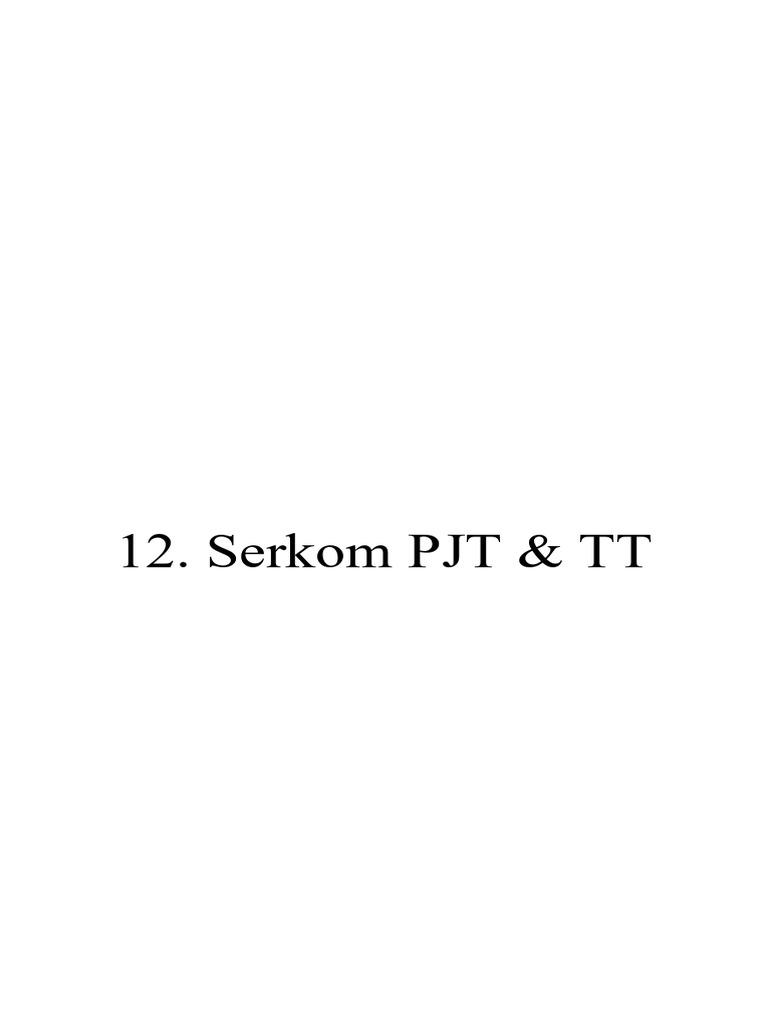 Serkom PJT & TT | PDF