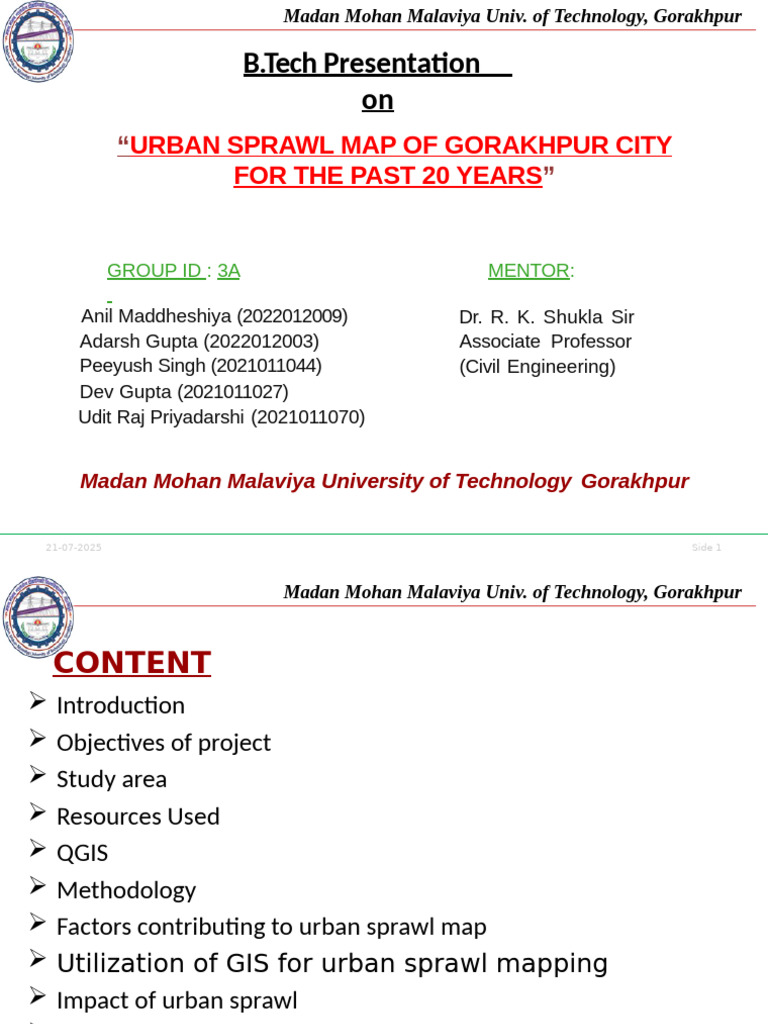 Urban Sprawl Map of Gorakhpur City 2004-2024 | PDF | Geographic Information System | Urban Sprawl