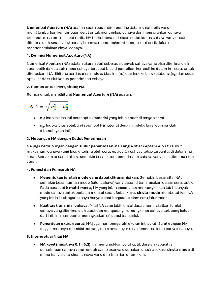 Numerical Aperture | PDF