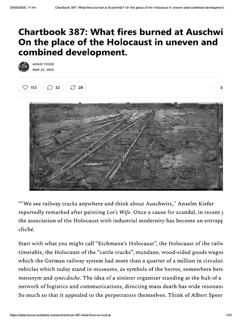 Tooze, Adam. Chartbook 387. What Fires Burned at Auschwitz - On The ...