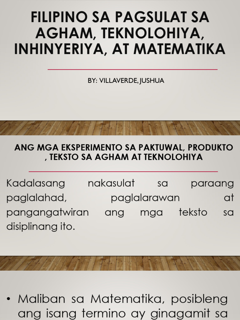 Filipino Sa Pagsulat Sa Agham Teknolohiya 1 | PDF