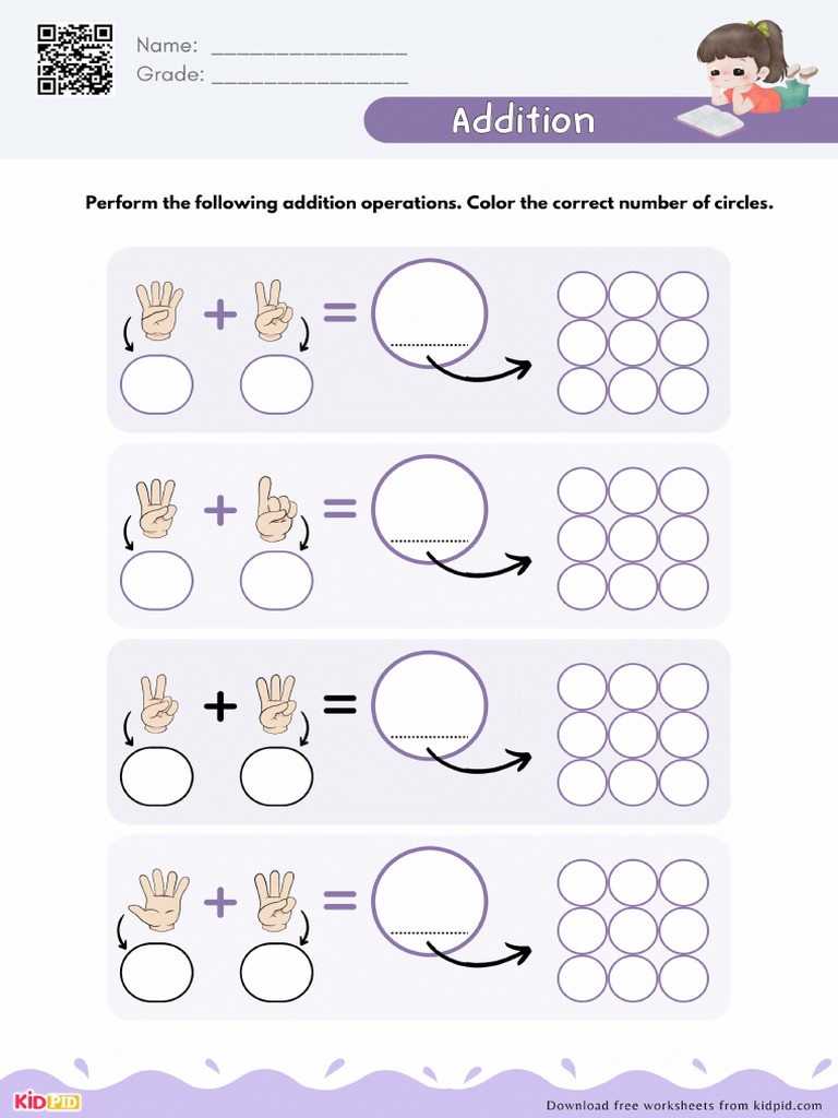 Counting and Addition Worksheet For Kindergarten | PDF