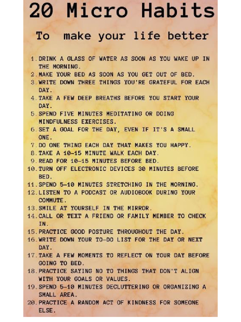 20 Micro Hábitos 2024 10 | PDF