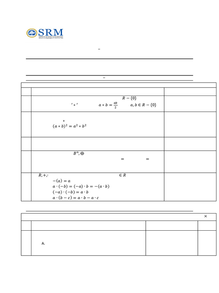 21MAB302T-Discrete Mathematics - Tutorial Sheet | PDF | Mathematical ...